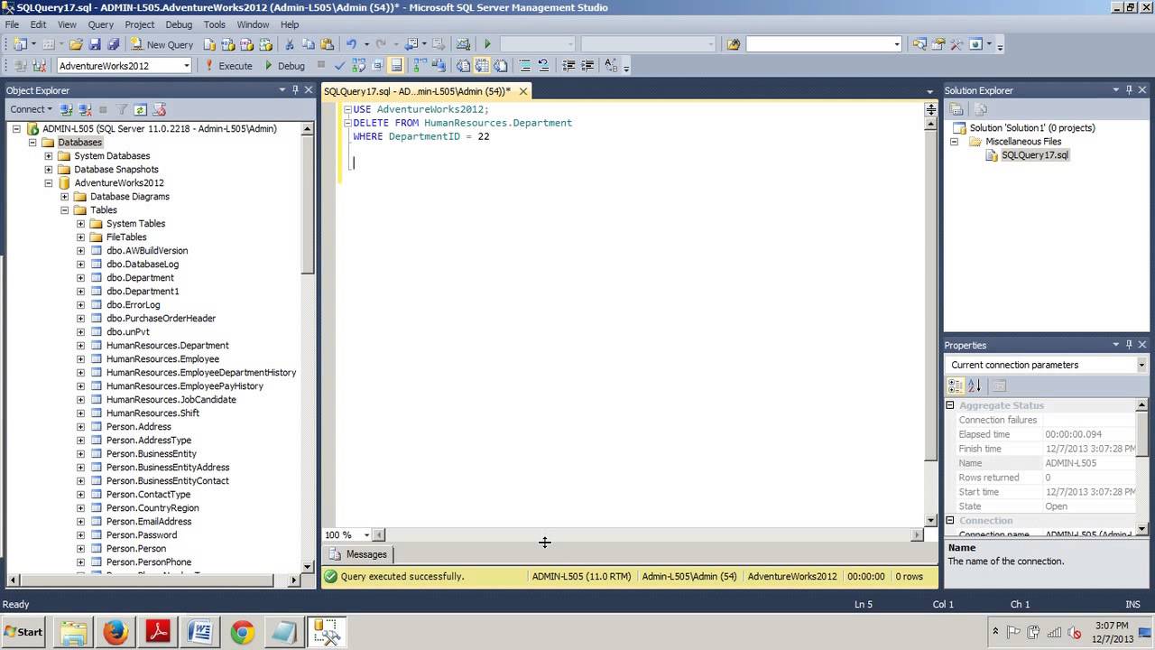 SQL Server Tutorial 39: Deleting data from tables