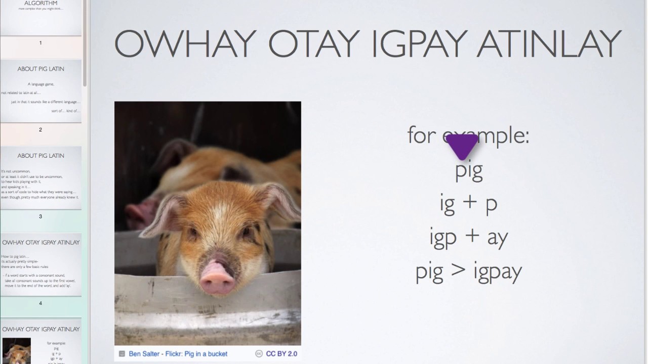 Python: An Algorithm for Pig Latin