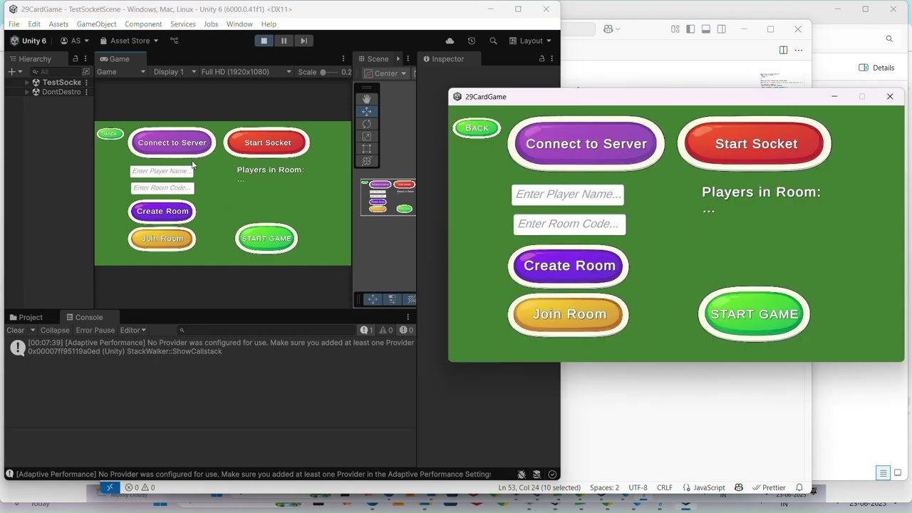 Multiplayer via Socket io and Node JS in Unity3D