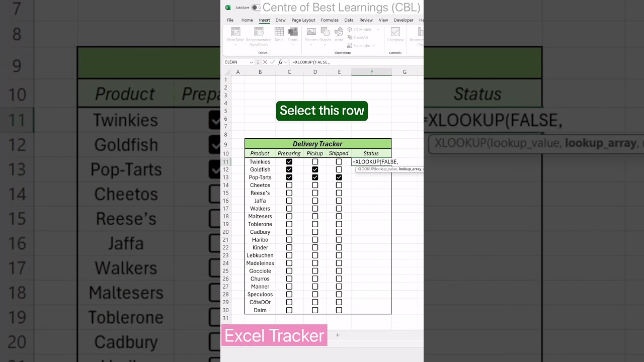 Create delivery tracker like a pro! #excel #exceltips #exceltutorial #shorts