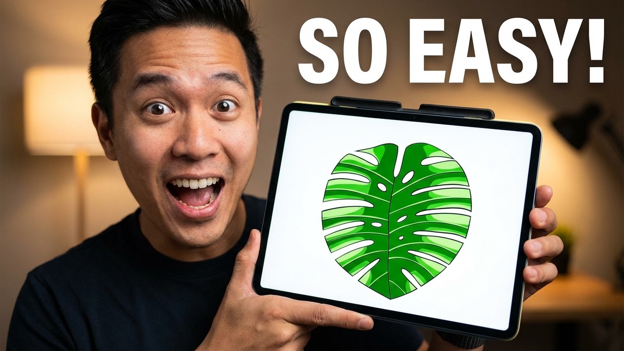 How to make a simple vector Monstera Leaf on the Ipad Pro