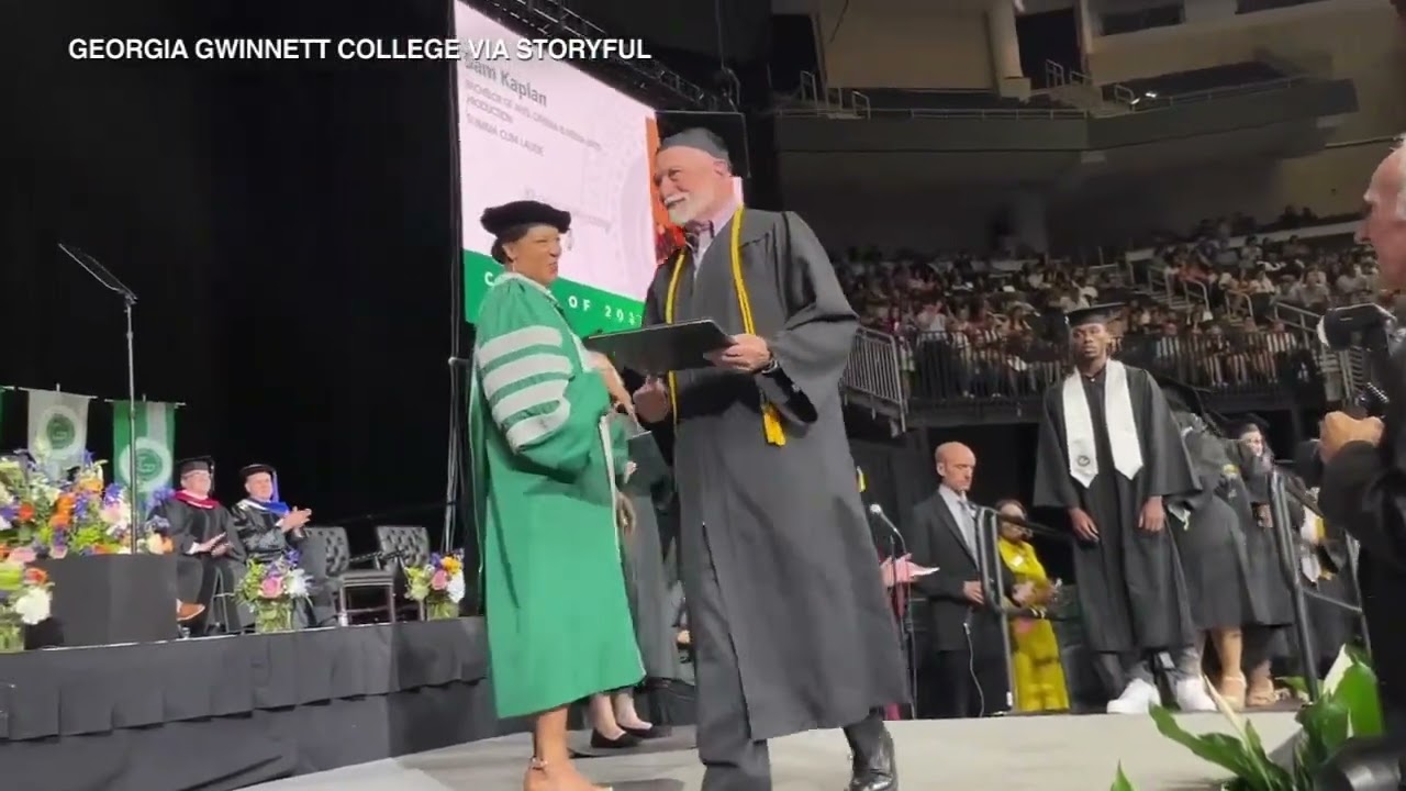 72-year-old father of 5 graduates from college with 99-year-old mother in audience