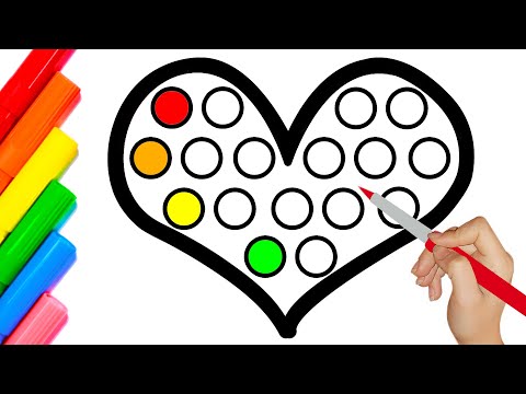 How to Draw a Pop it Heart for kids – Drawing and Coloring – Drawing AZ ...