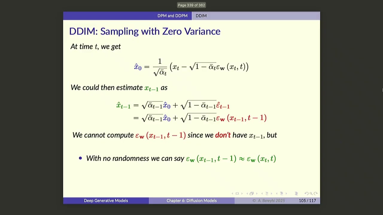 UofT GenAI Course -- Lecture 55: Denoising Diffusion Implicit Models