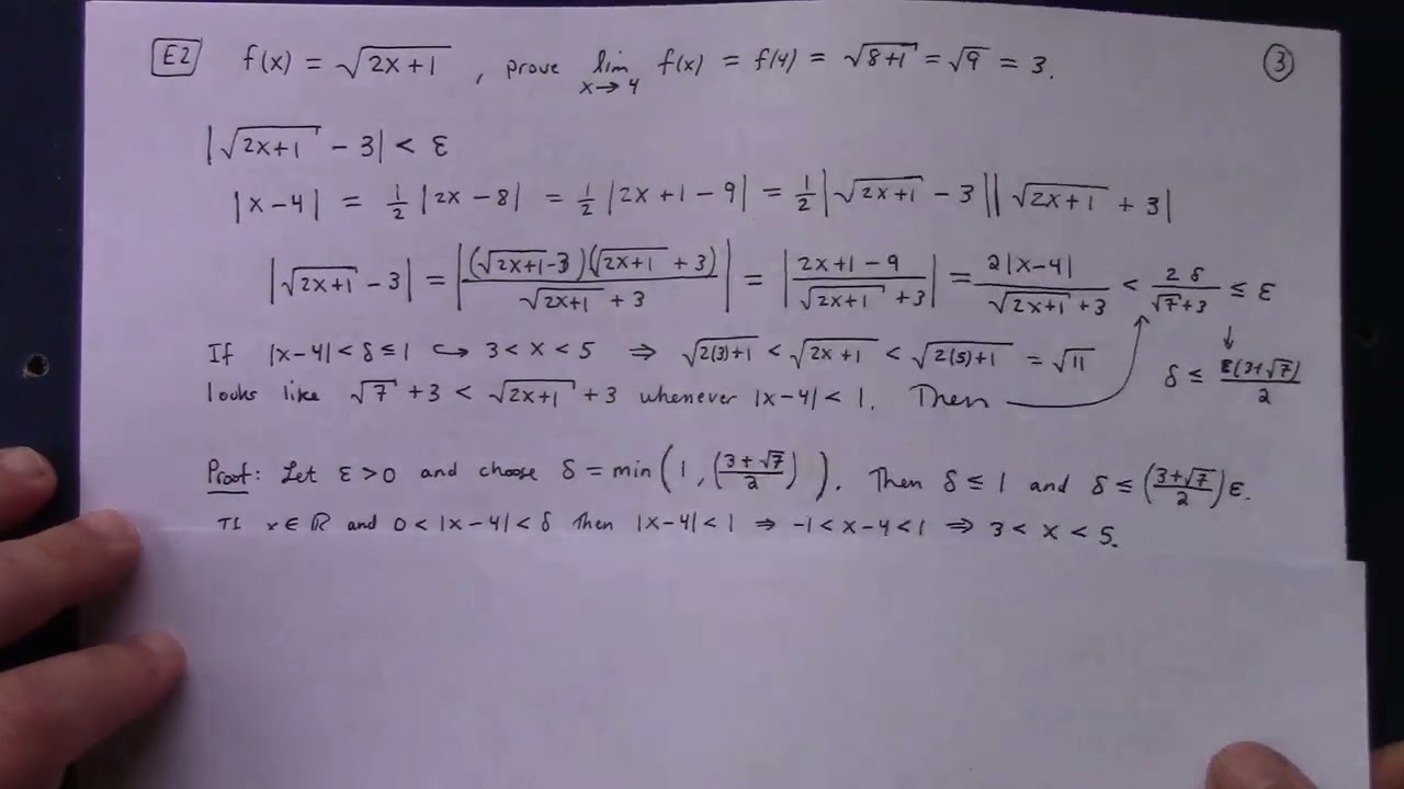 Foundations: limits of functions and sequences, proofs from the definition, supplemental, 4-19-25