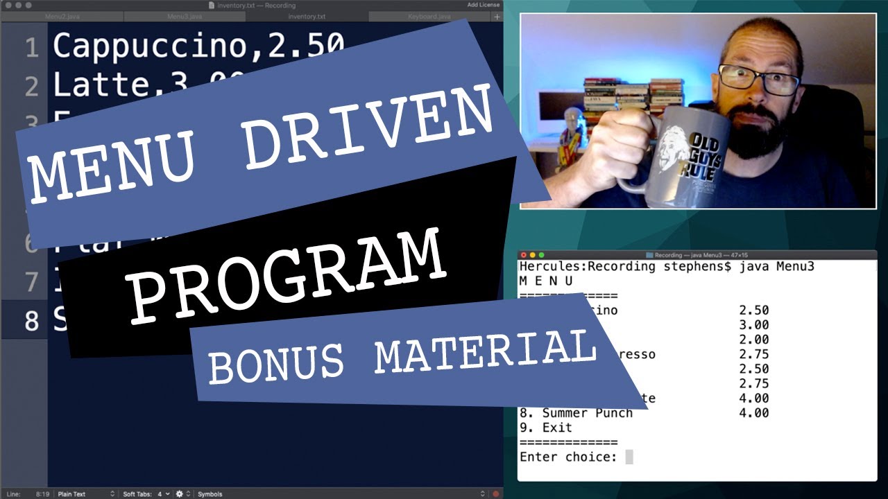 Text-based Menu Driven Program in Java [Bonus Material]