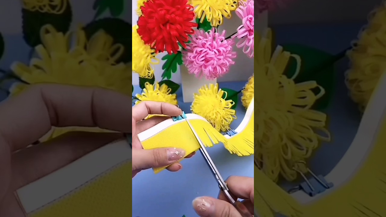 Cara membuat bunga Kertas #origami #shorts