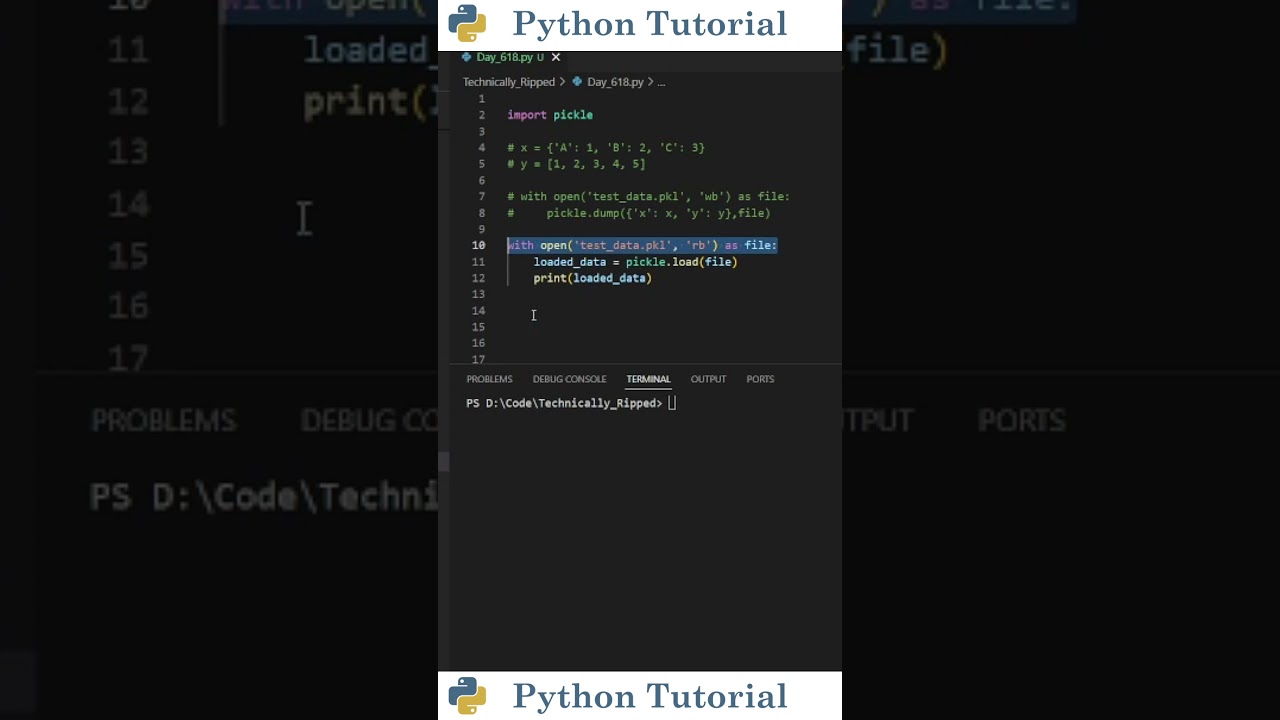 Saving/Loading Variables With Pickle | Python Tutorial