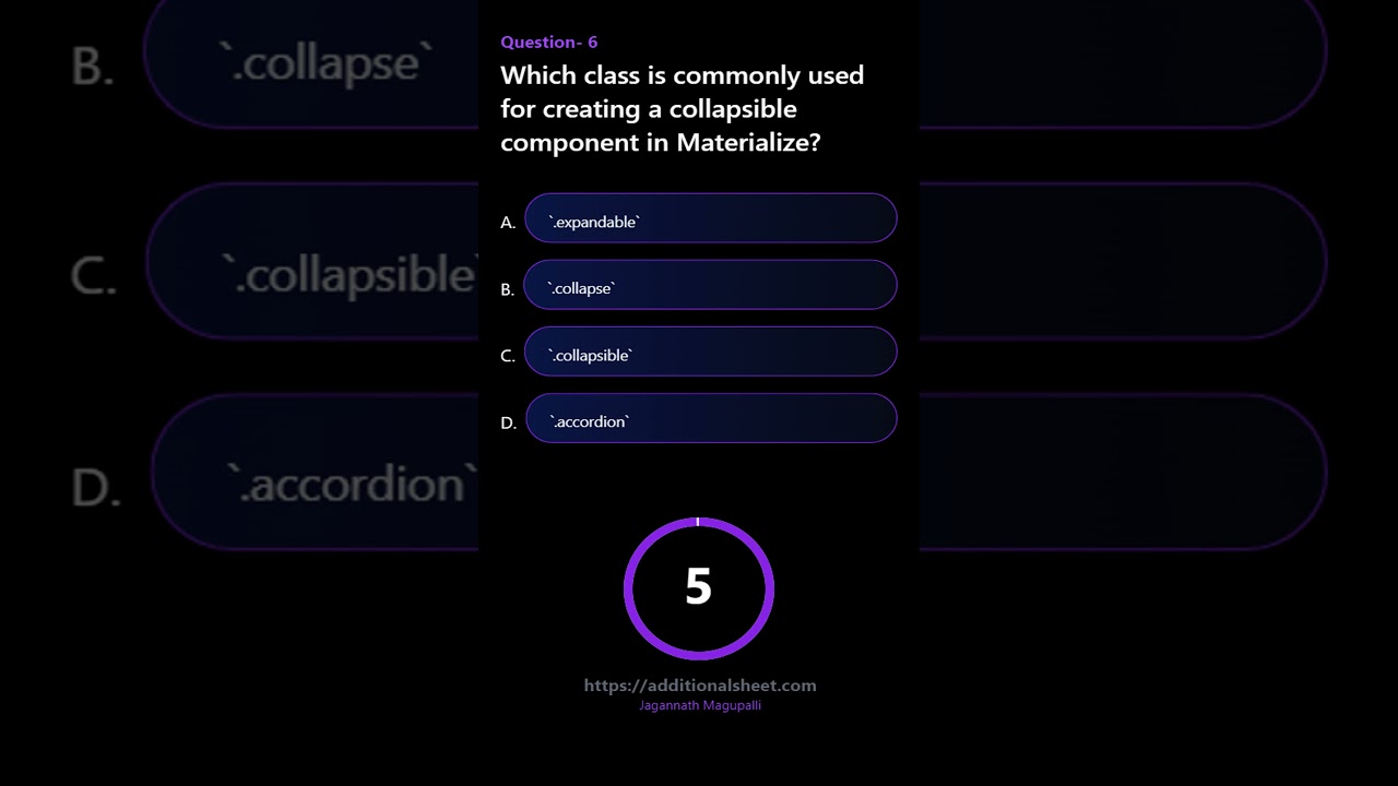Which class is commonly used for creating a collapsible component in Materialize #materialize