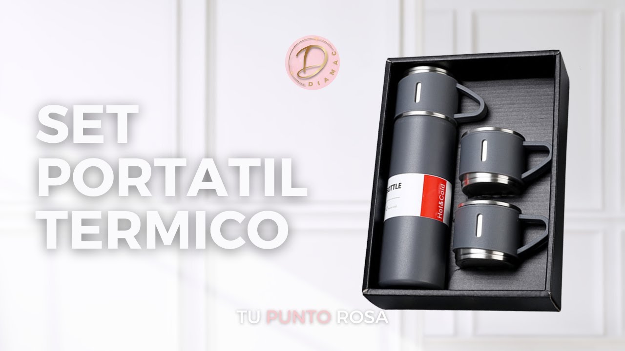 Set de Termos con 3 Tazas: Mantén tus bebidas favoritas siempre a la temperatura perfecta.