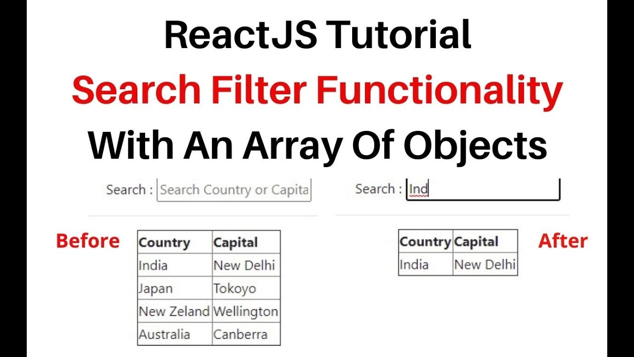 ReactJS Search Filter With An Array Elements Tutorial