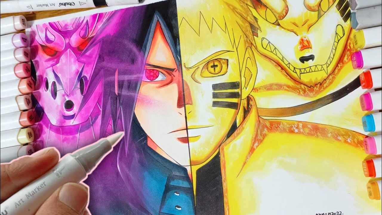 Speed Drawing - Naruto & Sasuke [HD] |Boruto