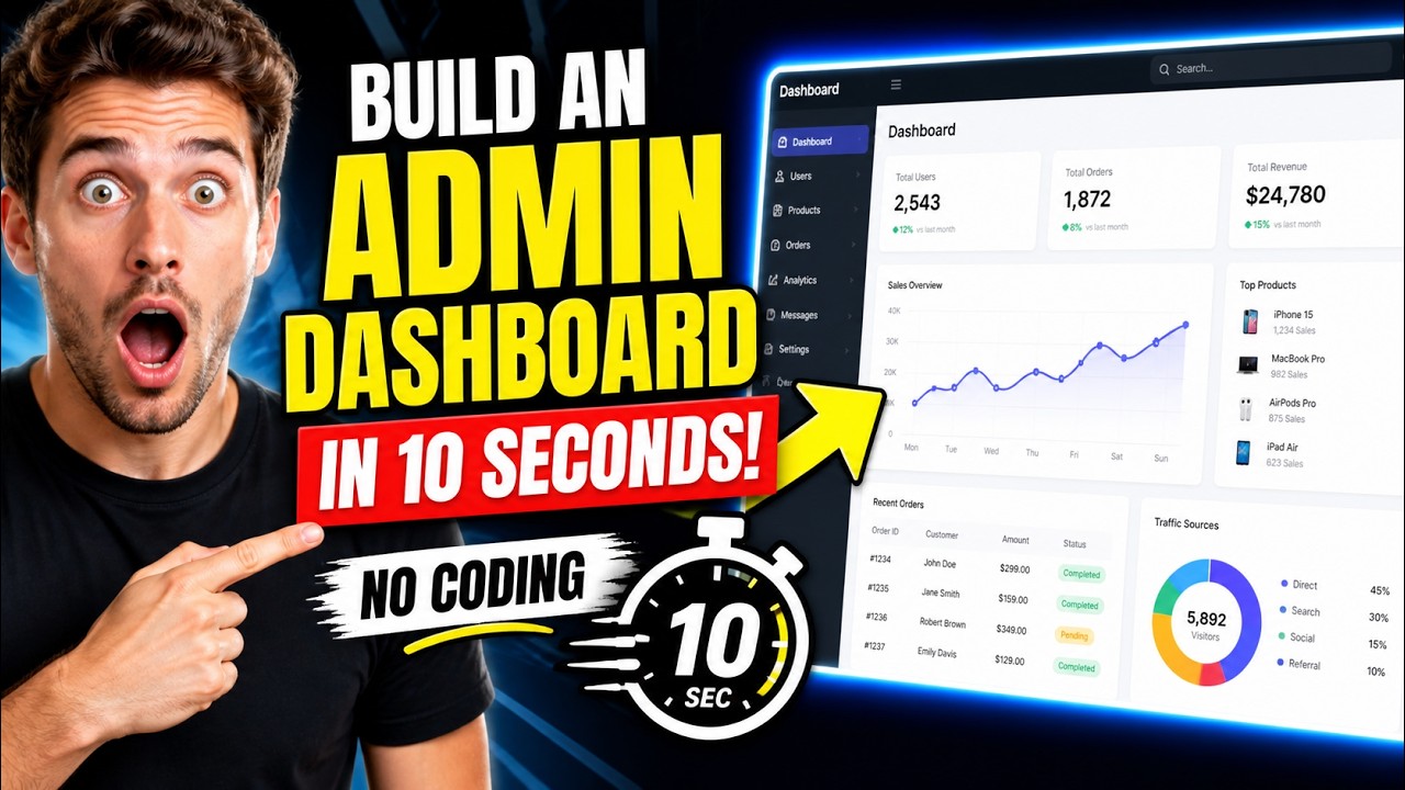 Build an Admin Dashboard in 10 Seconds (No Coding)