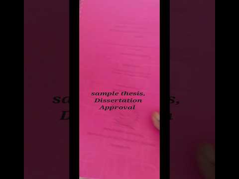 Sample Of Thesis // Dissertation Approval📚