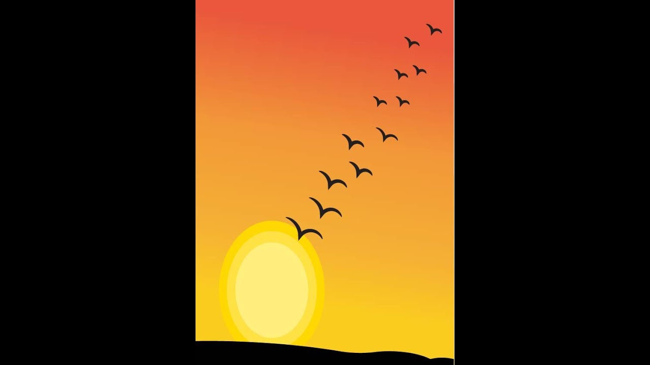 how to make sunset vector in (abode illustrator) | drafixs