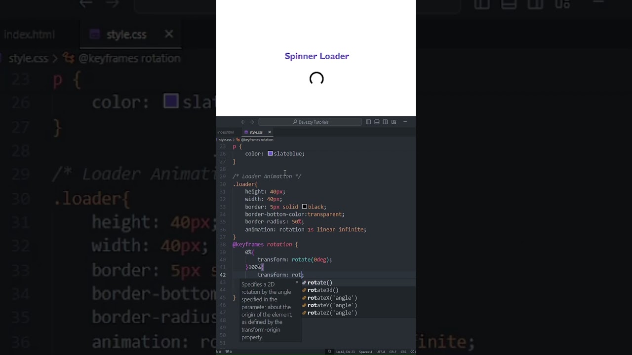 CSS Spinner Loader Animation Tutorial | Create Smooth Loading Animations with HTML & CSS