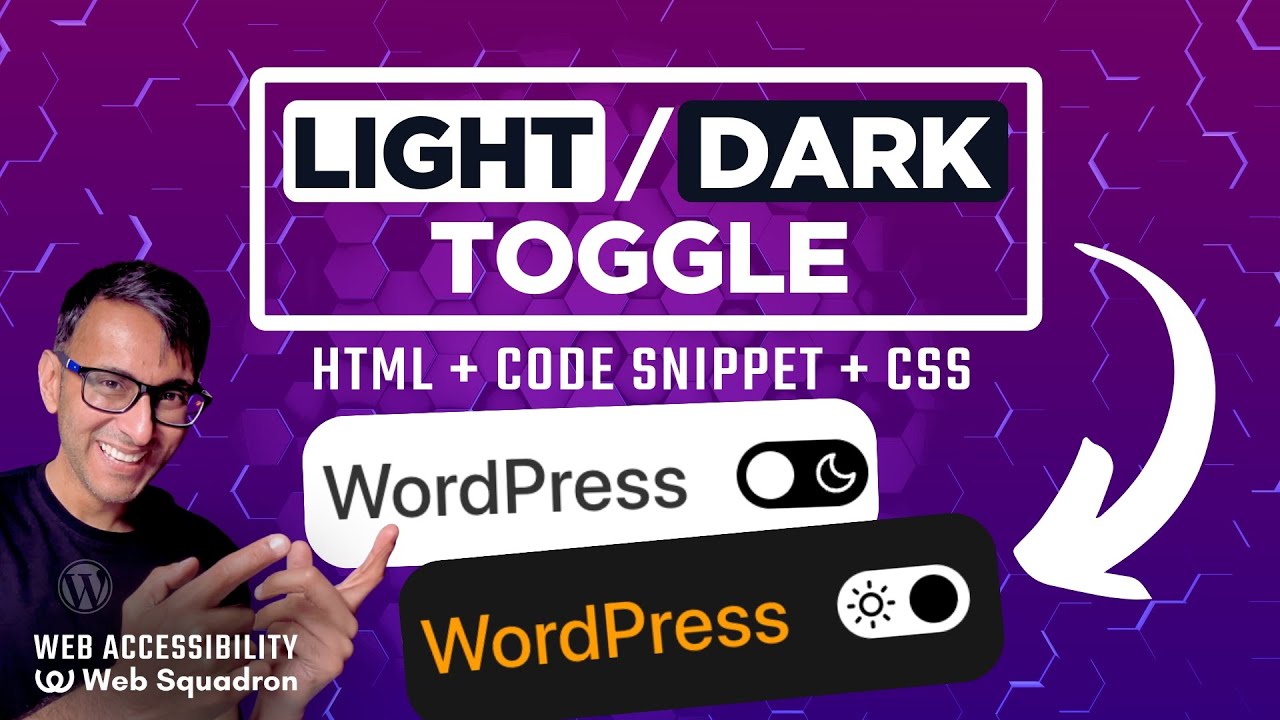 Light Dark Toggle Button for WordPress - HTML + Snippet + CSS - Elementor Web Accessibility Free
