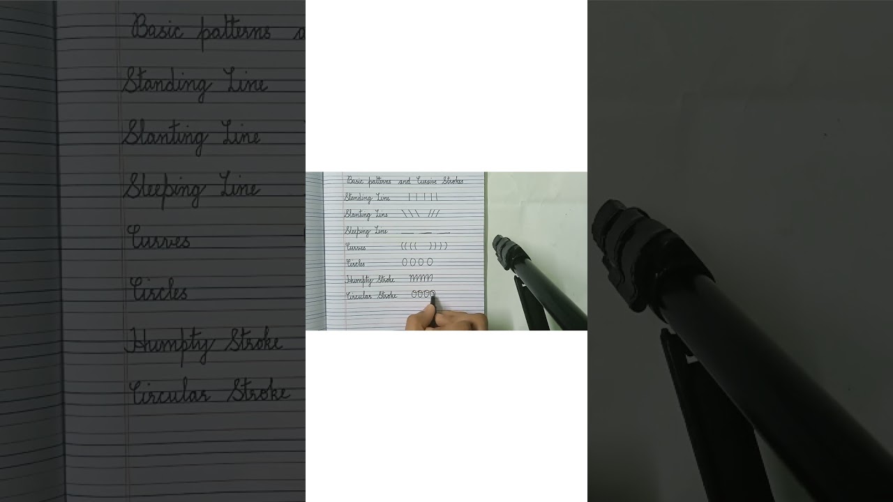 Basic patterns and Cursive strokes|Cursive writing practice for beginners.