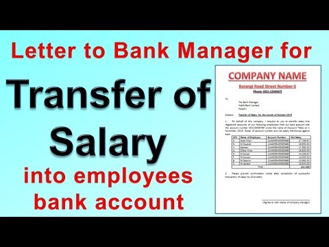 How to write a letter to Bank Manager for Transfer of Monthly Salaries in MS Word