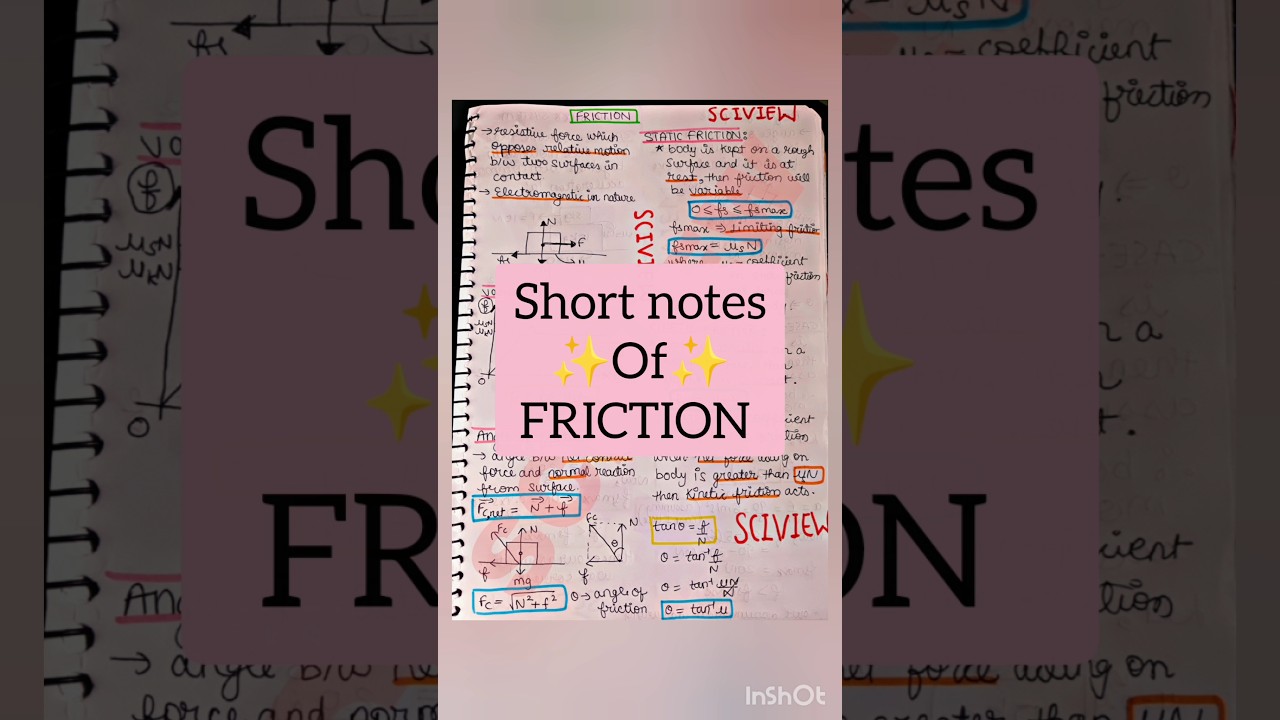 Friction short notes | sciView #jee #neet #cbse