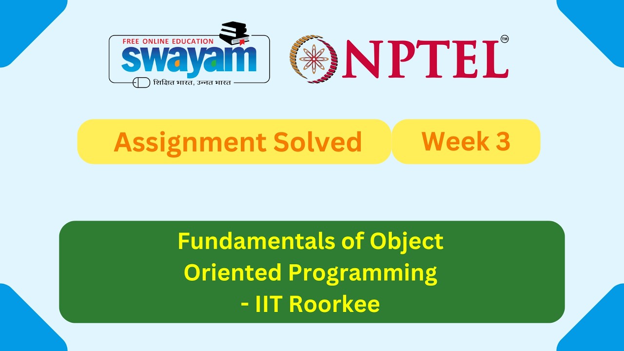 Fundamentals of Object Oriented Programming Week 3 | NPTEL ANSWERS 2026 #nptel2026 #myswayam #NPTEL