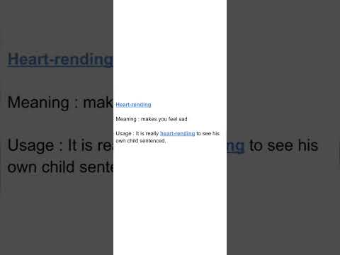 Heart Rending meaning #english #vocabularylearning #learning #learnenglish #subscribe