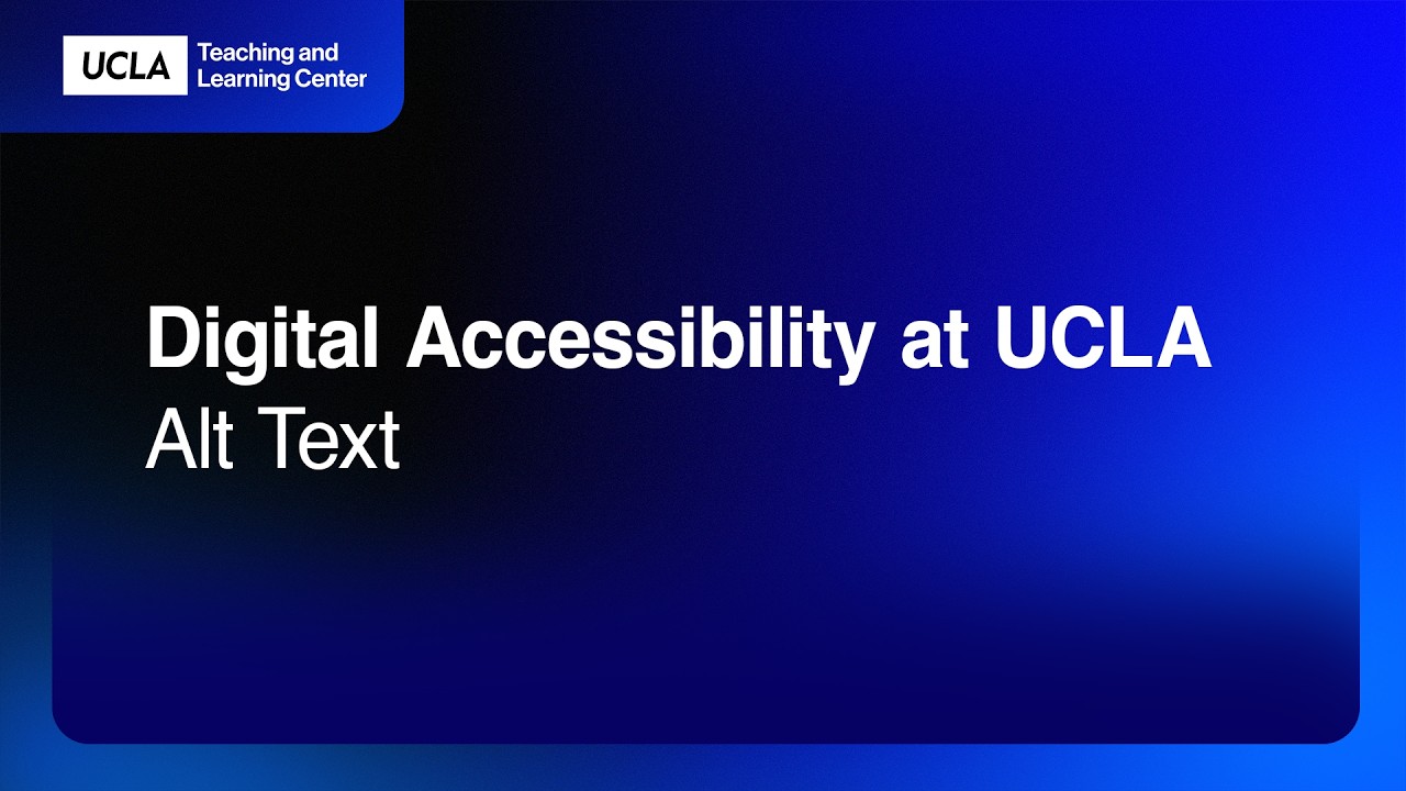 Digital Accessibility at UCLA: Alt Text