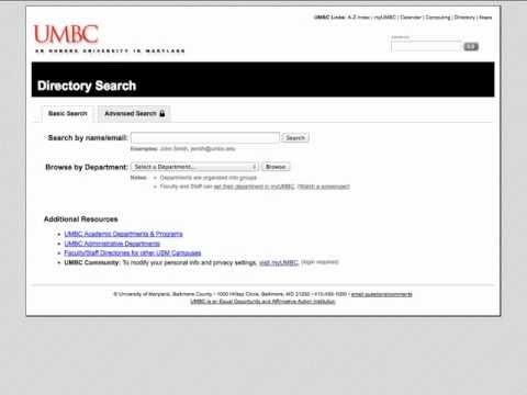 How to Set your UMBC Departments