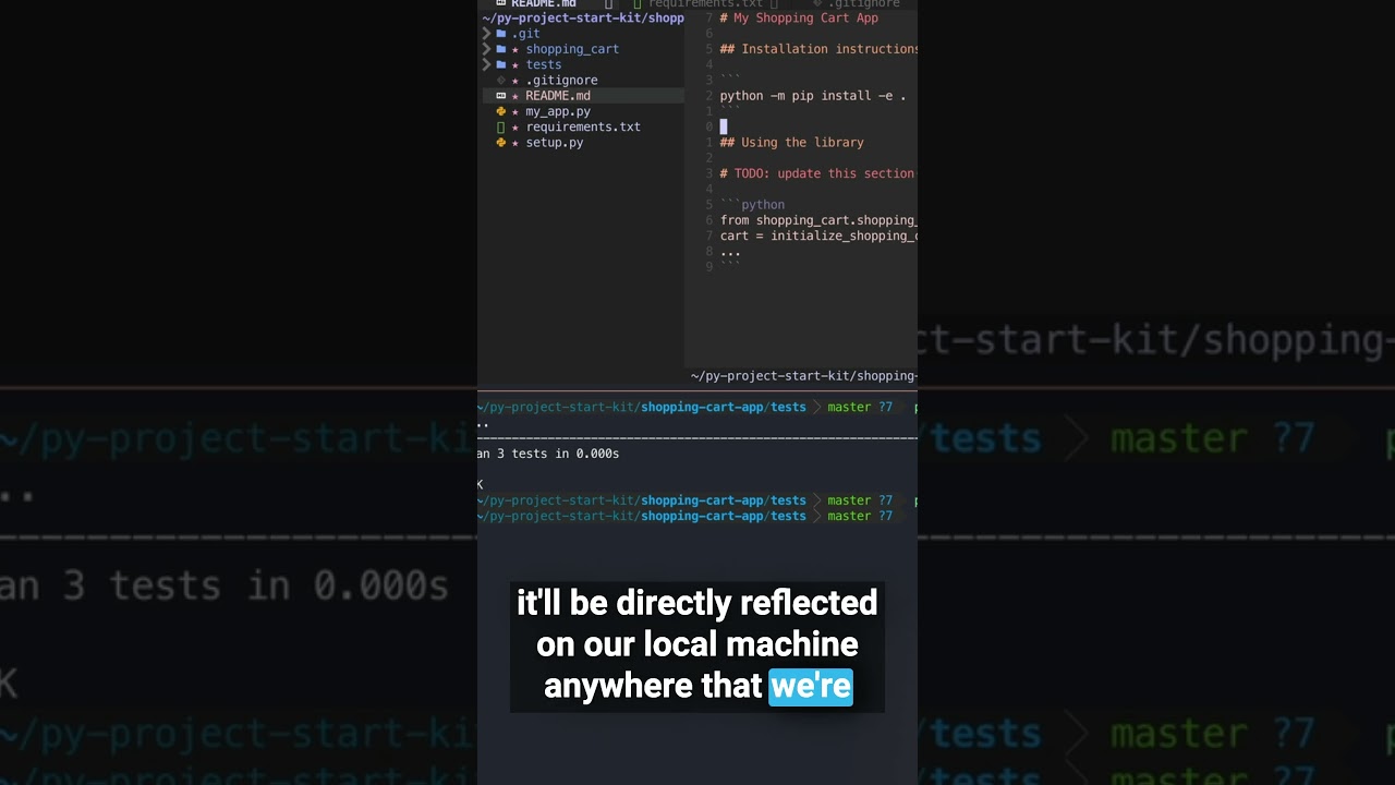 🐍  Using an Editable locally installed python package ~  basic example starter pack #python #coding