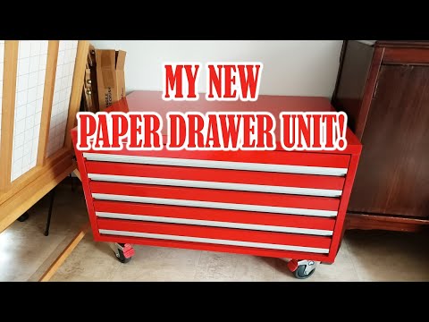 A New Metal Plan Drawer Unit for my Art Studio! A1 Paper Storage Solution. I Want The Red One!
