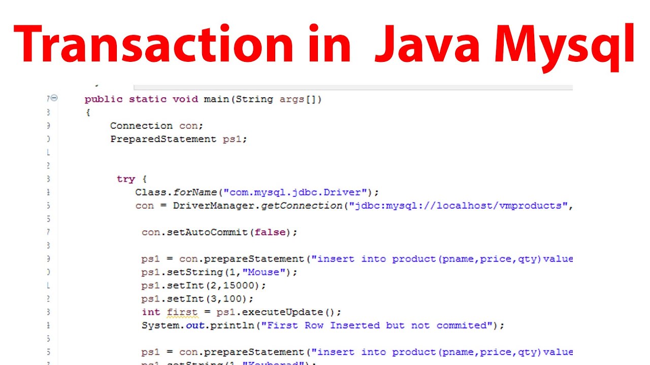 Transaction in  Java Mysql