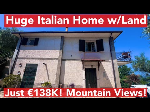 €138K Country Italian Home! 2,800 Sq Ft! Excellent Condition w/Views & Land!