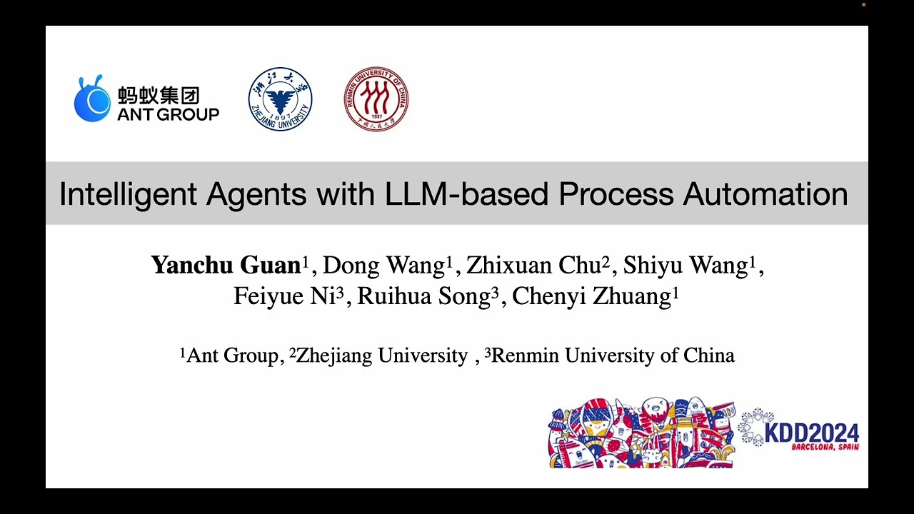 KDD 2024 - Intelligent Agents with LLM based Process