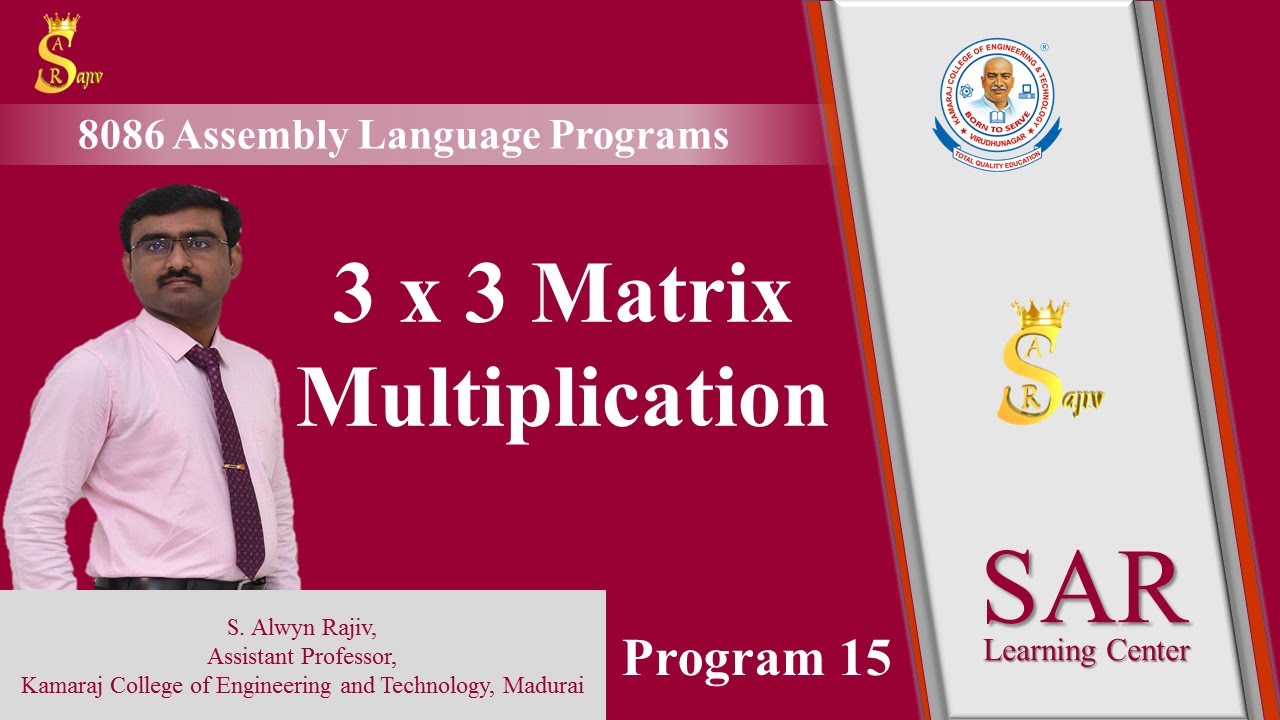 Program 15: 3x3 Matrix Multiplication | 8086 Assembly Language Program | emu8086