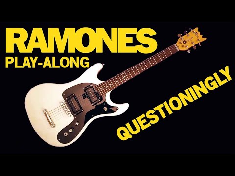 Ramones Guitar Play-along - "QUESTIONINGLY" on DIY Johnny Ramone style guitar & Fender Telecoustic.
