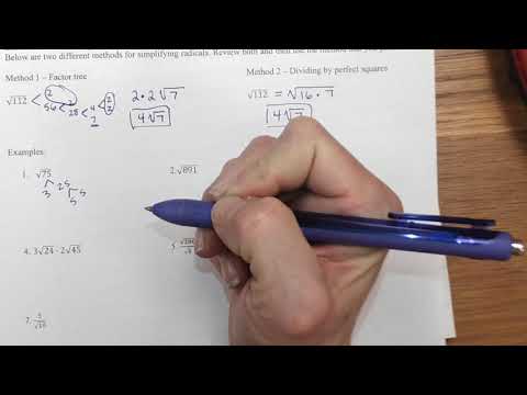 Simplifying Radicals Review