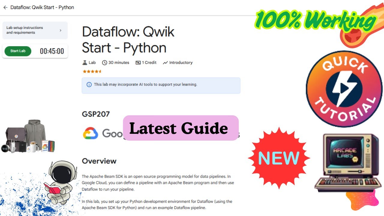 [NEW] Dataflow: Qwik Start - Python || #GSP207 | #qwiklabs #arcade
