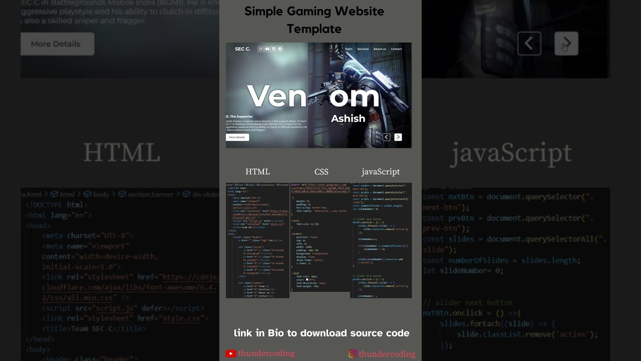 Gaming Website Template design using HTML and CSS! #HTML #CSSS