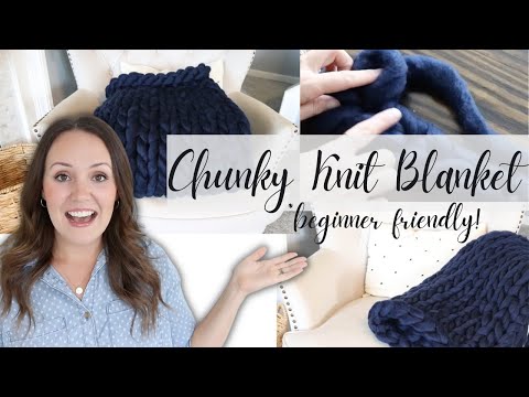 CHUNKY BLANKET | CHUNKY KNIT THROW | HAND KNIT CHUNKY BLANKET | CHUNKY KNIT BLANKET | DIY Christmas