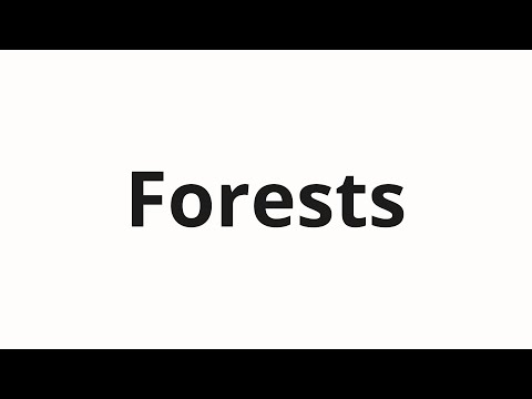 How to pronounce Forests