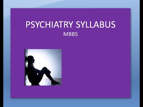 Psychiatry syllabus content mbbs student introduction chapters topics What is