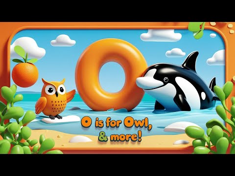 "O" is for Owl🦉, Ostrich, Orca, Ocean🌊, Orange🍊 and many more! Easy to Learn Video for Kids!