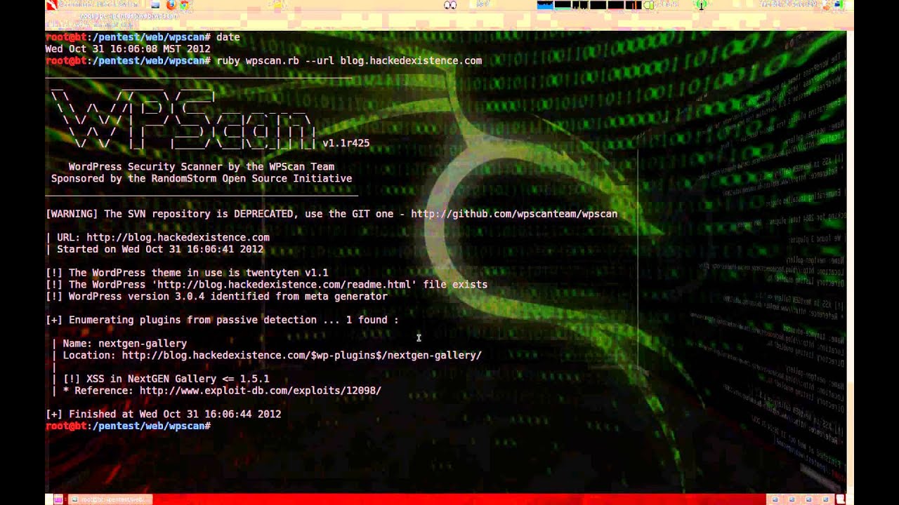 Hacking Wordpress with WPScan on BackTrack 5 - Hacked Existence
