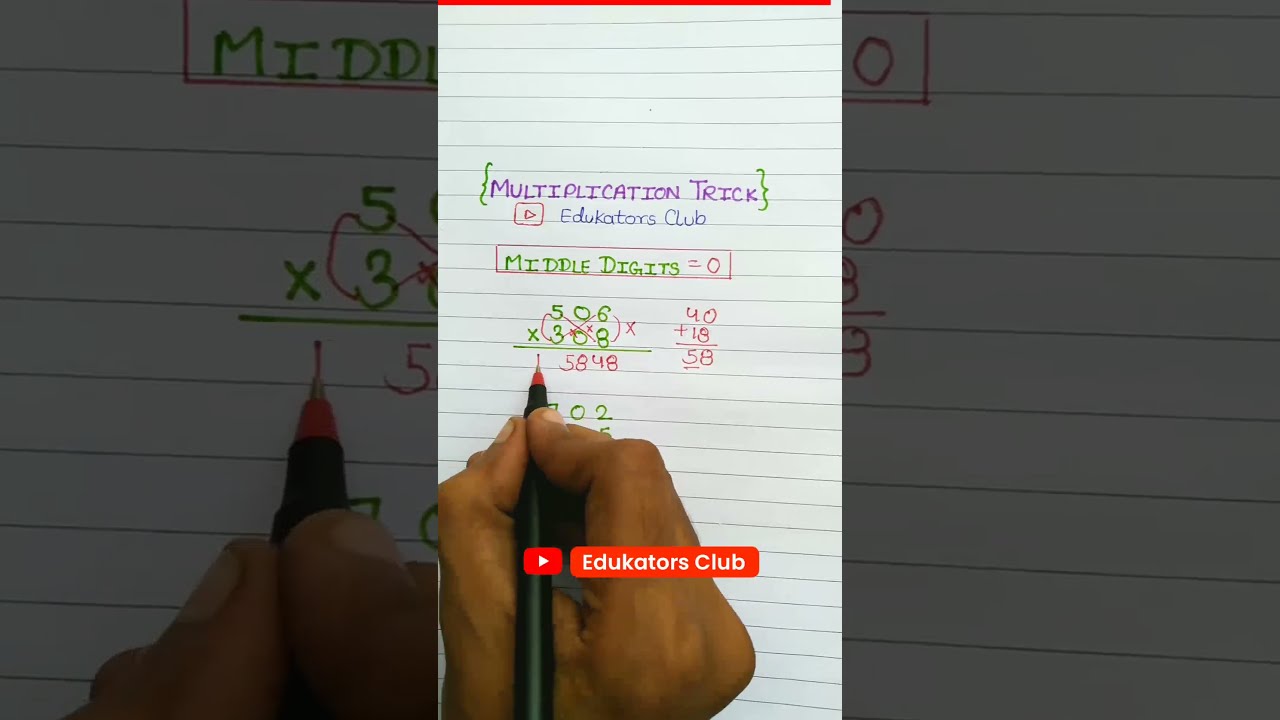 Multiplication Trick | Math Trick | Math Trick For Fast Calculation #shorts #math #mathstricks