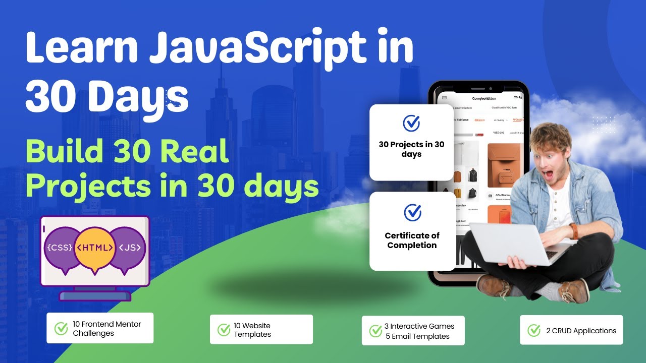 Learn JavaScript in 30 Days: Build 30 Real Projects in 30 days | 40% OFF Launch Sale.