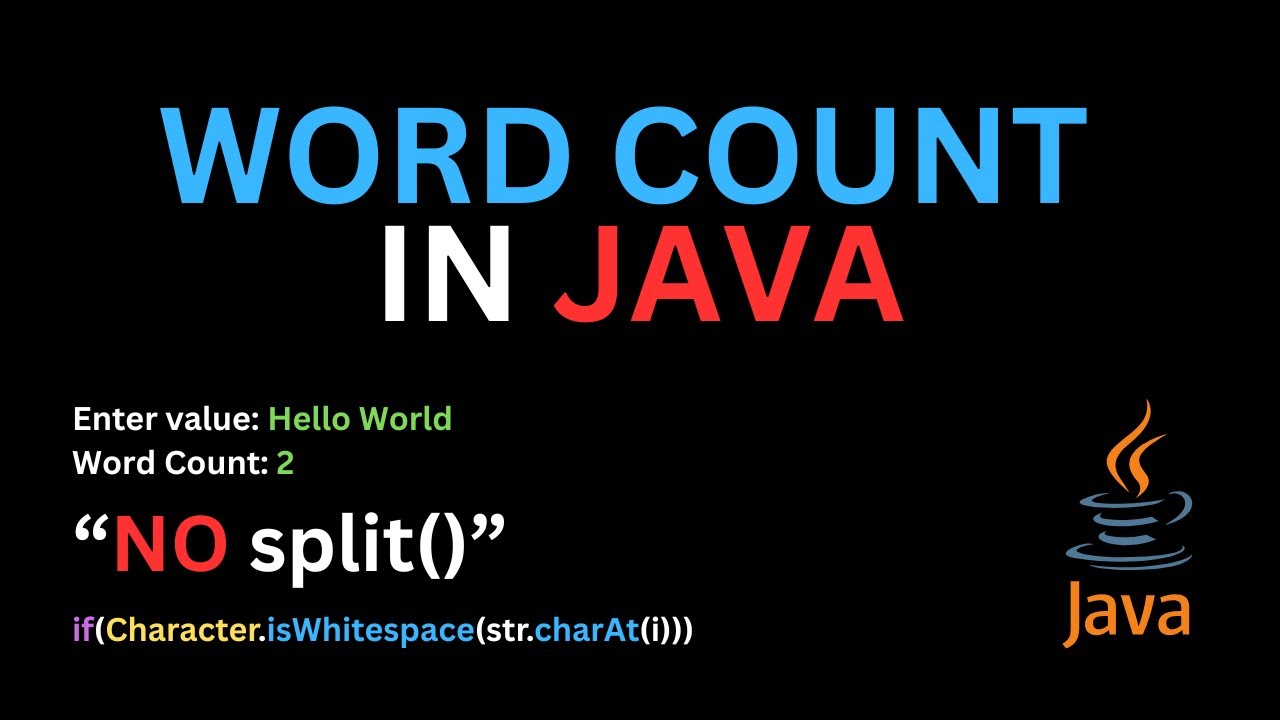 Java Word Count Program (Without Split Method) | Count Words Using Logic