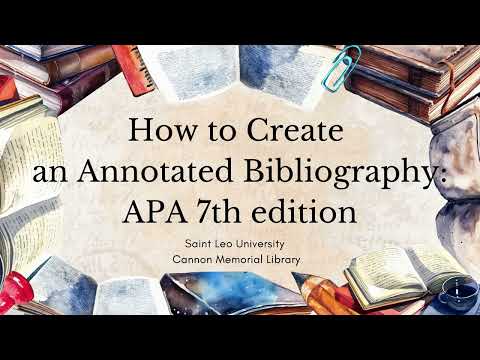 APA Annotated Bibliography
