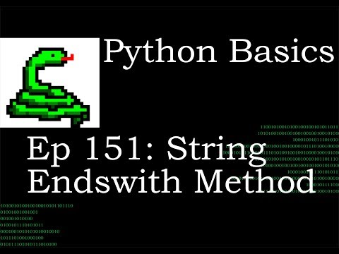 Python Basics String Endswith Method
