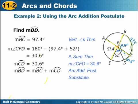 Geometry: Arcs and Chords Lesson Video